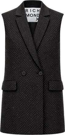 John Richmond Femme, Vestes, Noir, Taille: 42 FR Gilet Tailleur avec Micro Applications