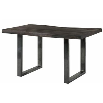 Massivmoebel24 Baumtisch Mango 160x90x77 grau lackiert / U-Beine anthrazit gl&auml;nzend freeform 5