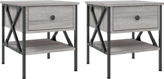 vidaXL Tables de chevet 2 pcs sonoma gris 40x42x45 cm bois ing&eacute;nierie Vidaxl