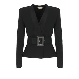 Elisabetta Franchi Femme, Vestes, Noir, Taille: 40 FR Sweater With Belt