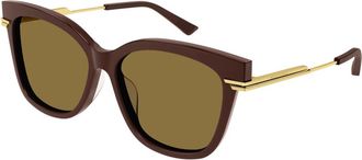 Bottega Veneta Femme, Accessoires, Brun, Taille: 57 MM Lunettes de soleil oeil-de-chat