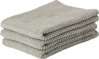 Zone Denmark Spüllappen Baumwolle, Baumwolltuch 27 x 27 cm, 3 Stück Spültücher, Ohne Mikroplastik und Chemikalien, Mud