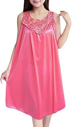 Generic Chemise de Nuit Femme Manches Courtes Robe de Nuit Grande Taille Casual Vêtements de Nuit en Coton Doux T Shirt de Nuit Col Rond Ample de Pyjamas Nuis