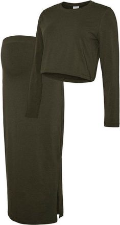 Mama Licious Langarmshirt MLKERRIE LS TOP AND SKIRT JRS SET NOOS (Set, 2-tlg) Baumwollmischung, regular fit