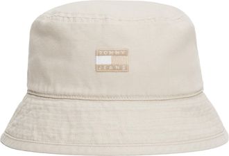 Tommy Jeans Tjw Heritage Canvas Bucket Hat Aw0Aw17581 Hut mit breiter Krempe, Beige (Newsprint), Einheitsgröße für Damen