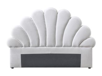 Vente-Unique Muschelkopfteil - 140 cm - Samt - Wei&szlig; - Moana