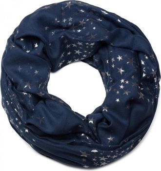 styleBREAKER Schlauchschal Loop Schal mit Metallic Sterne Print