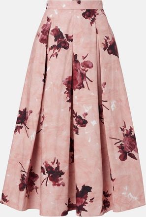 Erdem Jupe midi en coton à fleurs