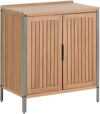Beliani Outdoor-K&uuml;chenschrank IVREA zertifiziertes Akazienholz Braun