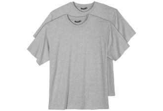 Adamo Rundhalsshirt 2er Pack T-Shirt hellgrau melange &Uuml;bergr&ouml;&szlig;e Adamo