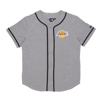 New Era NBA Baseball Jersey Lakers Heather Grey - - Shirts - Herren - Grau - L