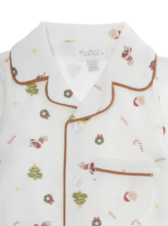 Nan&aacute;n Festive Allover Print Onesie - White