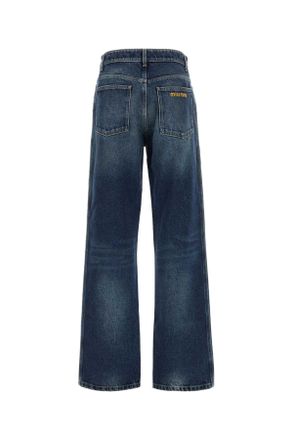 Miu Miu Womens Denim Jeans Bleu Exterior: Cotton Pantaloni Trousers