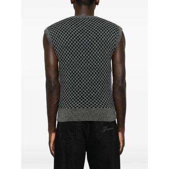 Vivienne Westwood Checkerboard Knit Sweater Vest - Grey