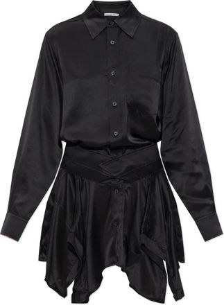 Alexander Wang Cut Off Double Shirt Dress - Femme - Robes - Noir - Taille: 36 FR
