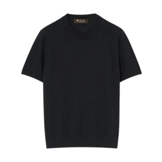 Loro Piana Schwarzer Crewneck Pullover Regular Fit - - Knitwear - Damen - Schwarzk - XS