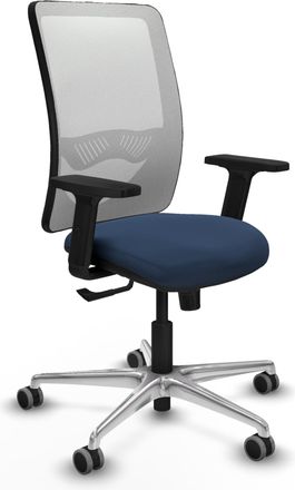 Piqueras y Crespo Blauer Schreibtischstuhl Zulema mit 2D-Armlehnen, h&ouml;henverstellbare Lendenwirbelst&uuml;tze, ausgestattet mit Sincro 3 Positionen und Schneideschaum, Wei&szlig;/