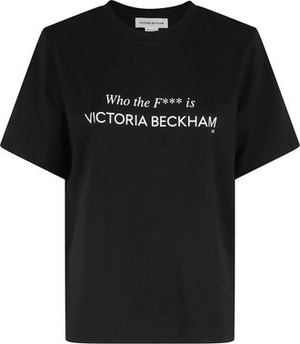 Victoria Beckham Femme, Tops, Noir, Taille: 40 FR T-Shirt &agrave; Slogan