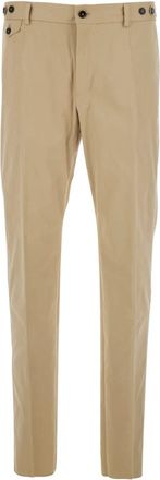 Dolce & Gabbana Homme, Pantalons, Beige, Taille: XL Pantalon en Gabardine de Coton Stretch