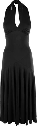 Michael Kors Femme, Robes, Noir, Taille: 40 FR Stretch Matte Jersey Halter Midi Dress
