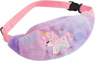 SOLUSTRE Einhorn Bauchtasche f&uuml;r M&auml;dchen Flauschige G&uuml;rteltasche mit Niedlichem Einhorn Leichte H&uuml;fttasche f&uuml;r Alltag Reisen und Ausfl&uuml;ge