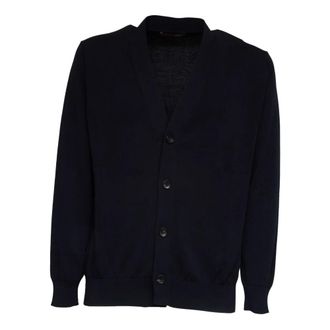 FILIPPO DE LAURENTIIS V-Ausschnitt Cardigan - - Knitwear - Herren - Blau - XL