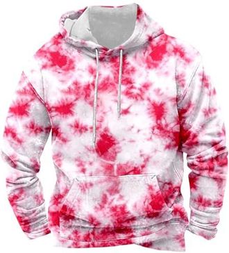 Generic Sweat a Capuche Homme Hooded Sweatshirt Sweats &agrave; Capuche Sportif Homme Tie-Dye Imprim&eacute; pour Un Look D&eacute;contract&eacute; et Confortable