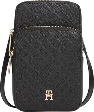 Tommy Hilfiger Damen Th Icon Phone Pouch Mono Aw0aw18601 Weitere kleine Accessoires, Black (Black)