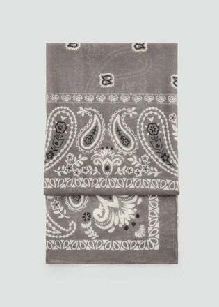 Mango Foulard imprim&eacute; paisley gris - Femme - Taille unique - MANGO