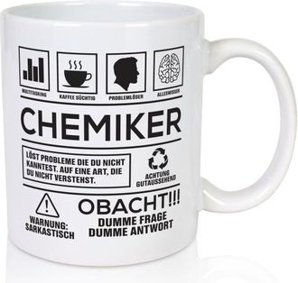 Generic Achtung Probleme Chemiker | Chemie | Labor | Wissenschaft - Tasse Weiss - Kaffeetasse/Geschenk/Familie