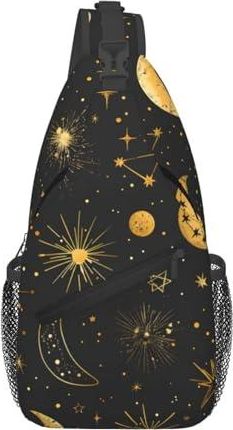 Generic Sacoche Bandouliere Ciel &eacute;toil&eacute; Lune Soleil Mode Sac Bandouli&egrave;re Multifonction Crossbody Bag pour Camping Homme Femme