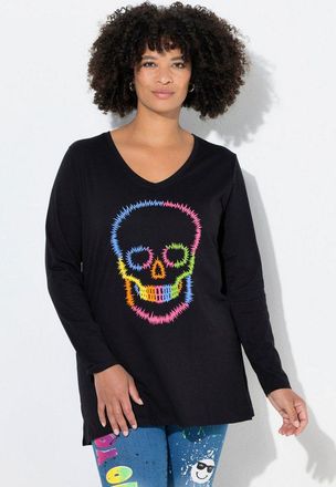 Angel Of Style T-Shirt Langarmshirt bequeme Passform farbige Totenkopf