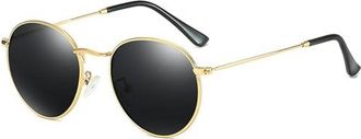 Generic Lunettes de soleil rondes polaris&eacute;es for hommes et femmes, lunettes de soleil de f&ecirc;te de(Gold)
