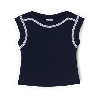 Motivi T-shirt kimono avec broderies - Femme - Tops - Bleu - Taille: 36 FR