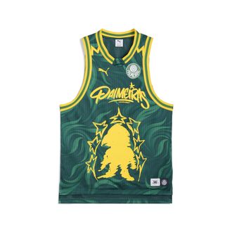 Puma Herren Hoops x SE PALMEIRAS Basketballtrikot XL, Malachite Jade Green AOP