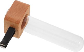 Holibanna Auto Blumenvase mit Einfachem Montageclip Buchenholz Halter f&uuml;r L&uuml;ftungsschlitze Glasr&ouml;hrchen f&uuml;r Wasseranzucht Dekoration f&uuml;rs Auto und Geschenk f&uuml;r 