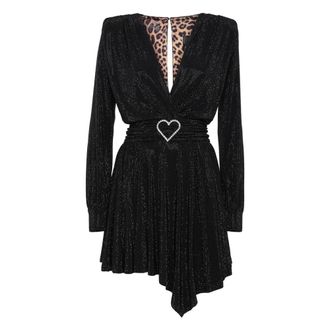 Philipp Plein Femme, Robes, Noir, Taille: 38 FR Aphrodite Crystal Mini Dress
