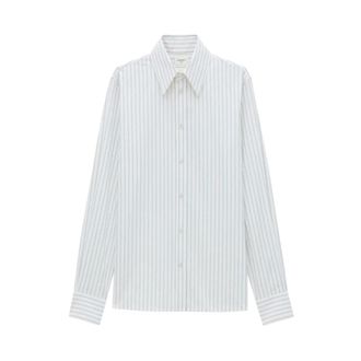 Saint Laurent Cassandre Gestreiftes Baumwollhemd - - Shirts - Herren - Blau - XL