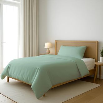 Pizuna 600 Fadenzahl aus Baumwolle Bettw&auml;sche Meerschaum, 100% Langstaple Baumwolle Bettbezug und Kissenbezug, 100% Baumwolle Mako Satin 2-Teilig Bettw&auml;sches