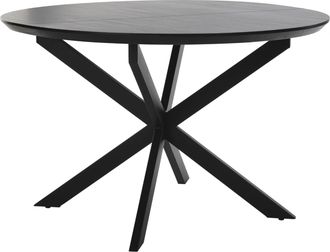 Byliving Esstisch Oregon/mit Auszug/Tischplatte Eichen-Optik schwarz/HPL-Beschichtung/mit Schweizer Kante/Gestell Metall schwarz/oval/K&uuml;chentisch/Esszimmertisc