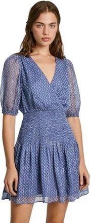Pepe Jeans London Nikki Robe, Bleu (Bleu français), Taille XS Femme