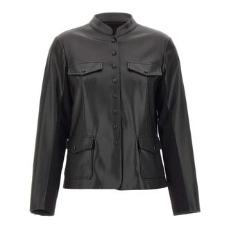 Elena Miro Femme, Vestes, Noir, Taille: 40 FR Veste en similicuir