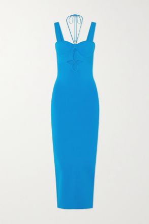 Galvan Kali Midikleid Aus Stretch-strick Mit Cut-outs - Blau