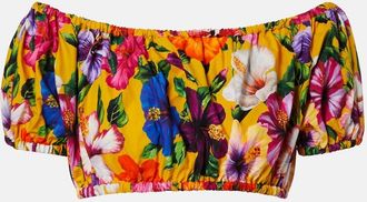 Dolce & Gabbana Top court en coton &agrave; fleurs
