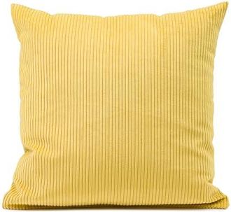 Gözze Kissen Capri, Dekokissen in Feincord-Optik, Weiches Sofakissen mit Füllung, 100% Polyester, 45 x 45 cm - Senf