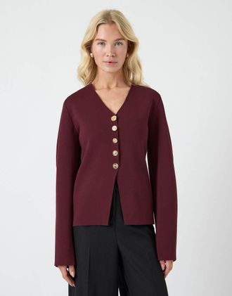 Vero Moda gilet en maille couleur port royale-Rouge