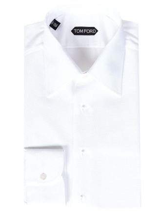 Tom Ford Mens Shirt Cotton Piqu&eacute; White