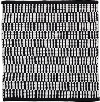 Sealskin Bandra Badteppich 60x60 cm, aus recyceltem Garn gefertigt, waschbar, Farbe: Schwarz