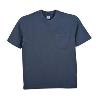 C.P. Company C.p. Company, Homme, Tops, Bleu, Taille: XL T-shirt &agrave; poche &agrave; manches courtes