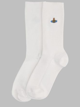 Vivienne Westwood Logo-Embroidered Cotton-Blend Socks - White